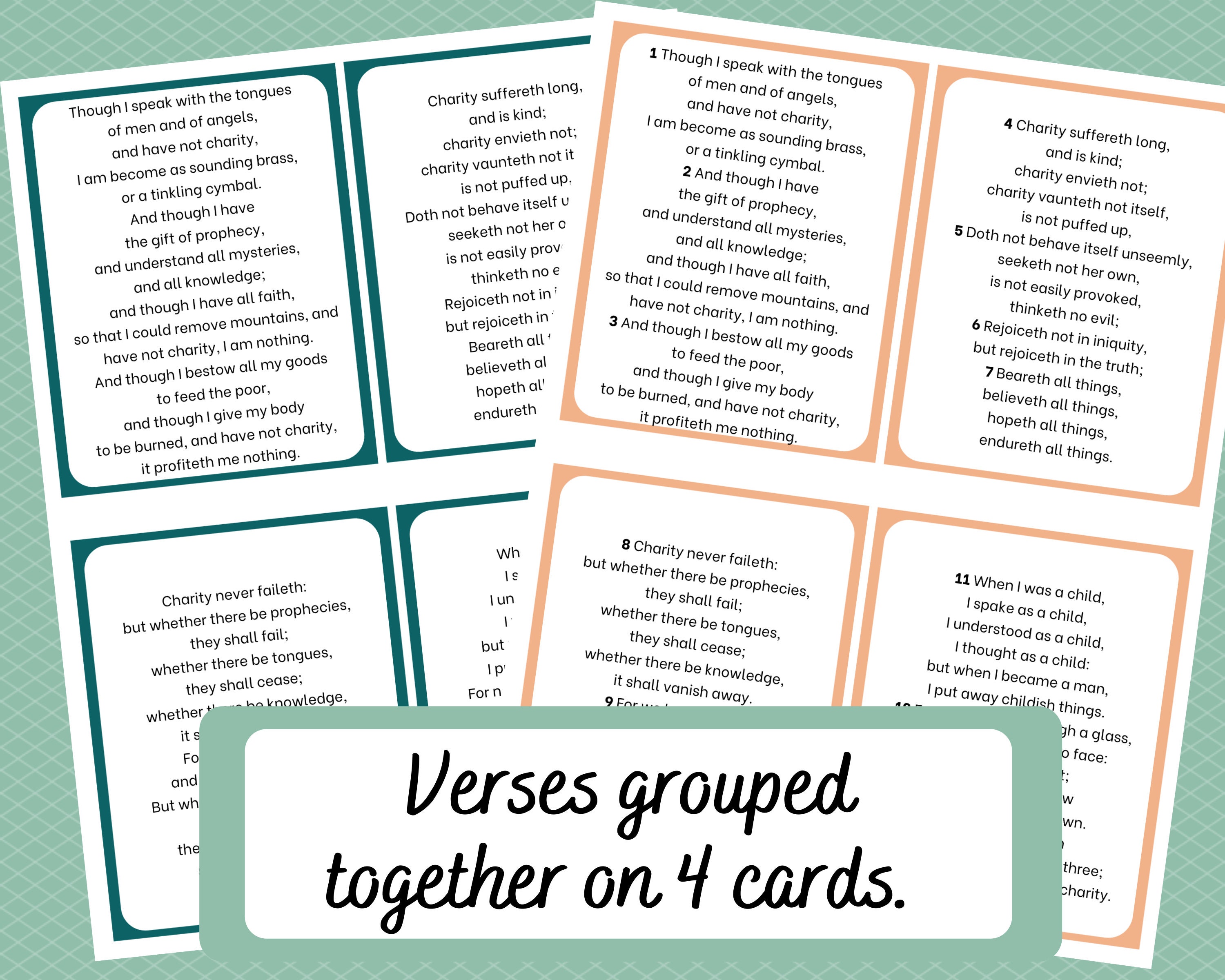 Scripture Memory | 1 Corinthians 13 | Memorize Scripture | Verse Cards ...