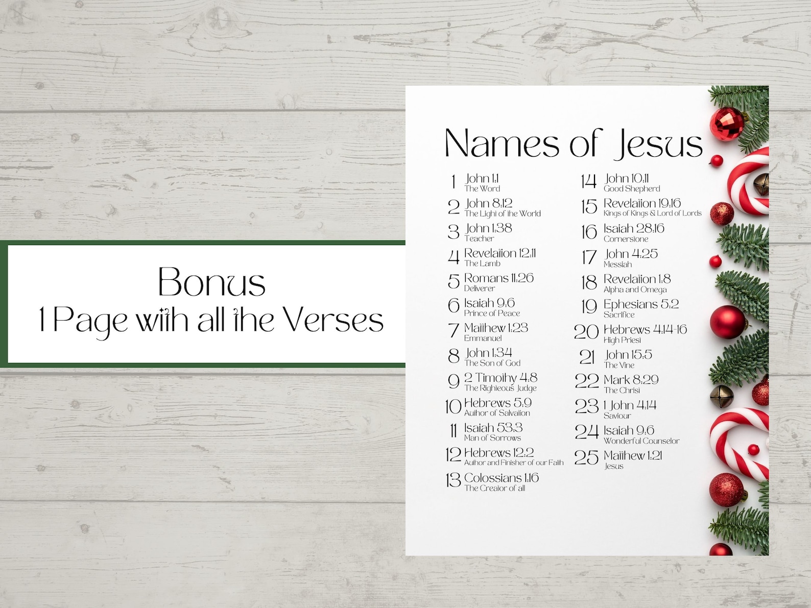 Names of Jesus Advent Bible Reading Cards, Printable Advent Calendar ...