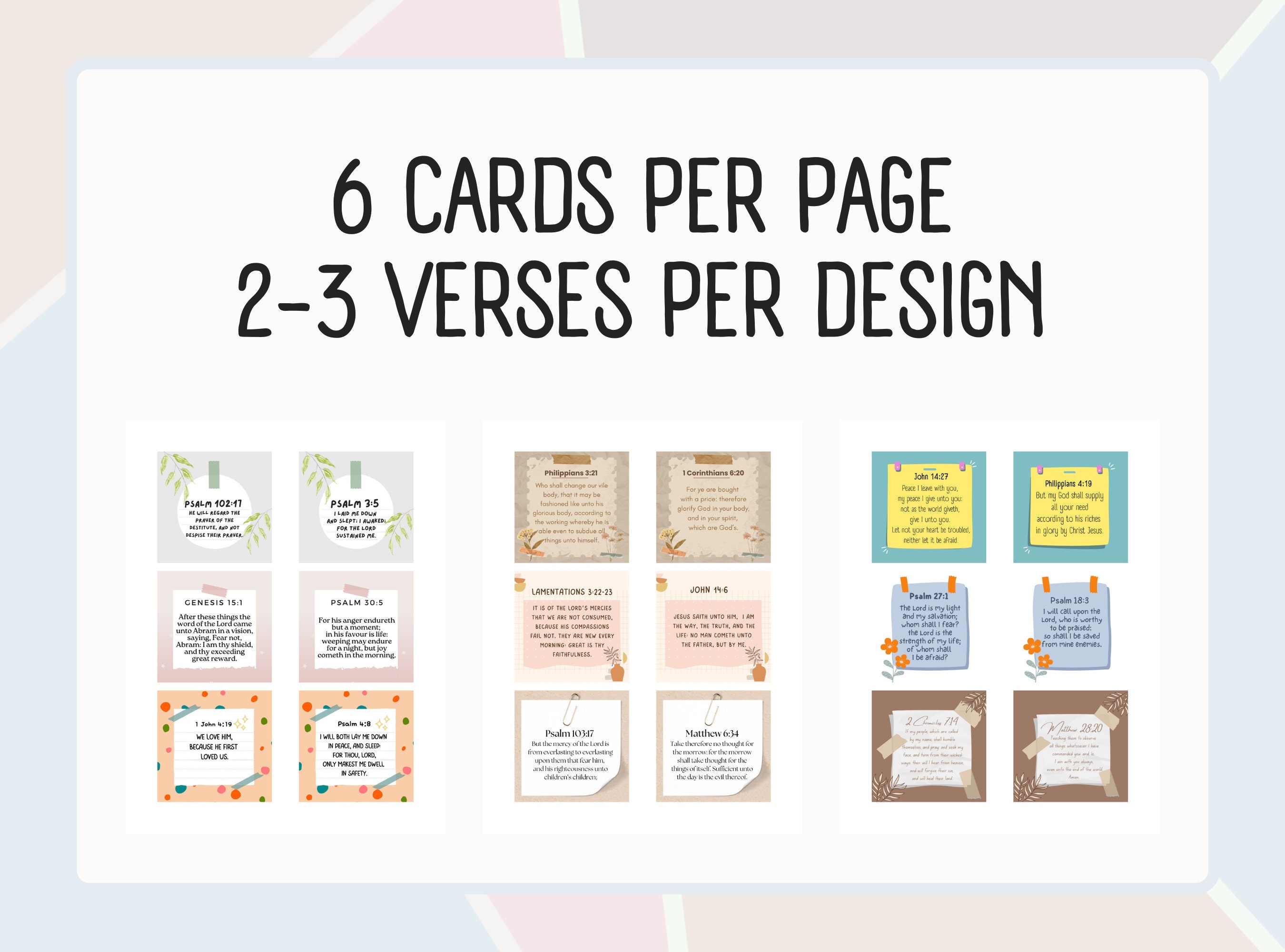 52 Bible Verses for 2024, Scripture Memory, Square Verse Cards, KJV ...