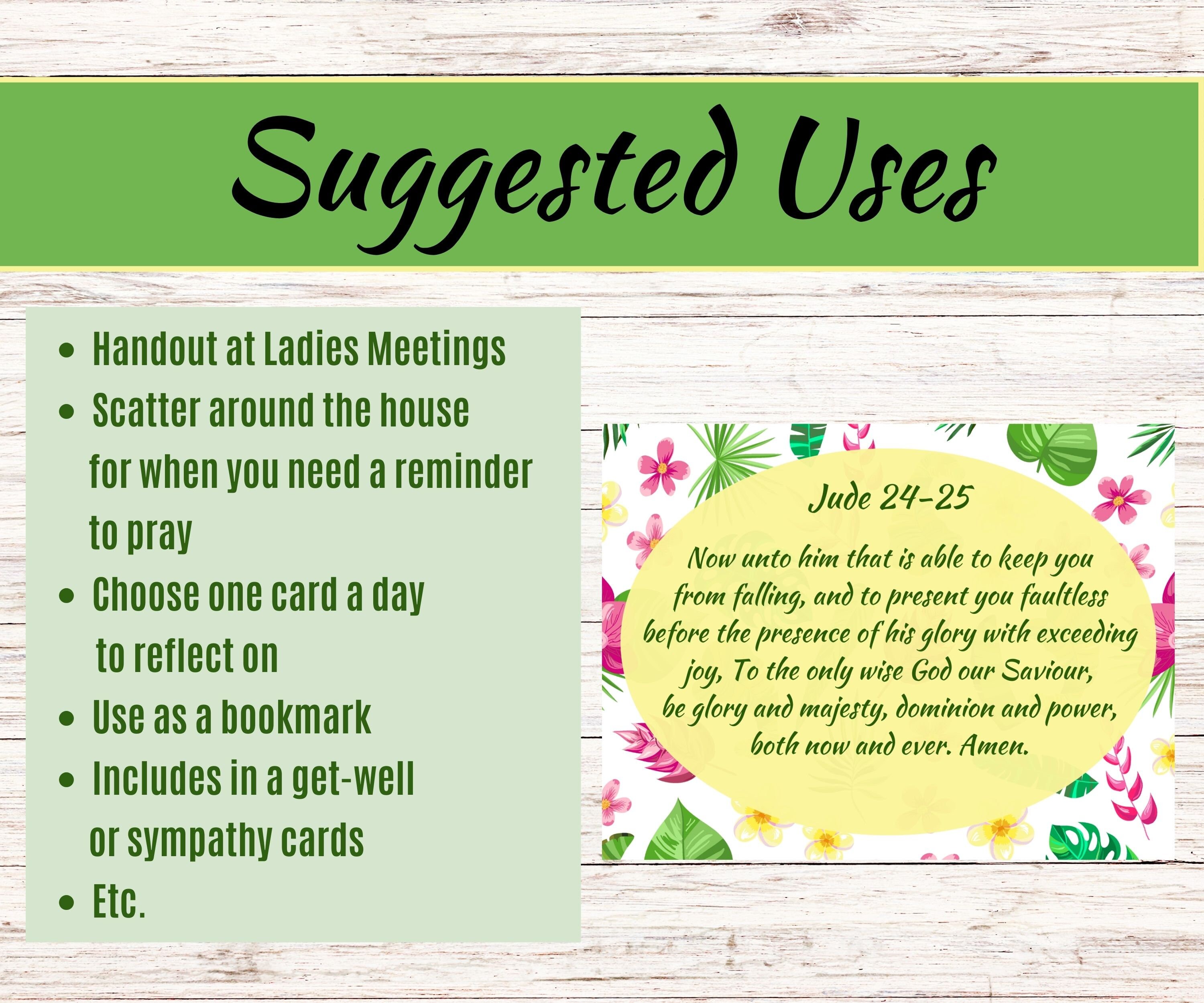 Island Printable Prayer Bible Verse Cards Set, Inspirational Scripture ...