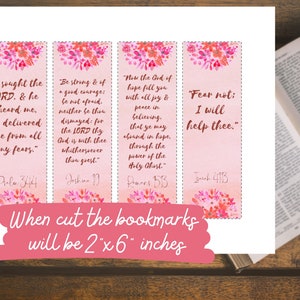 Floral Scripture Bookmarks | Printable Bible Bookmarks | Encouragement ...