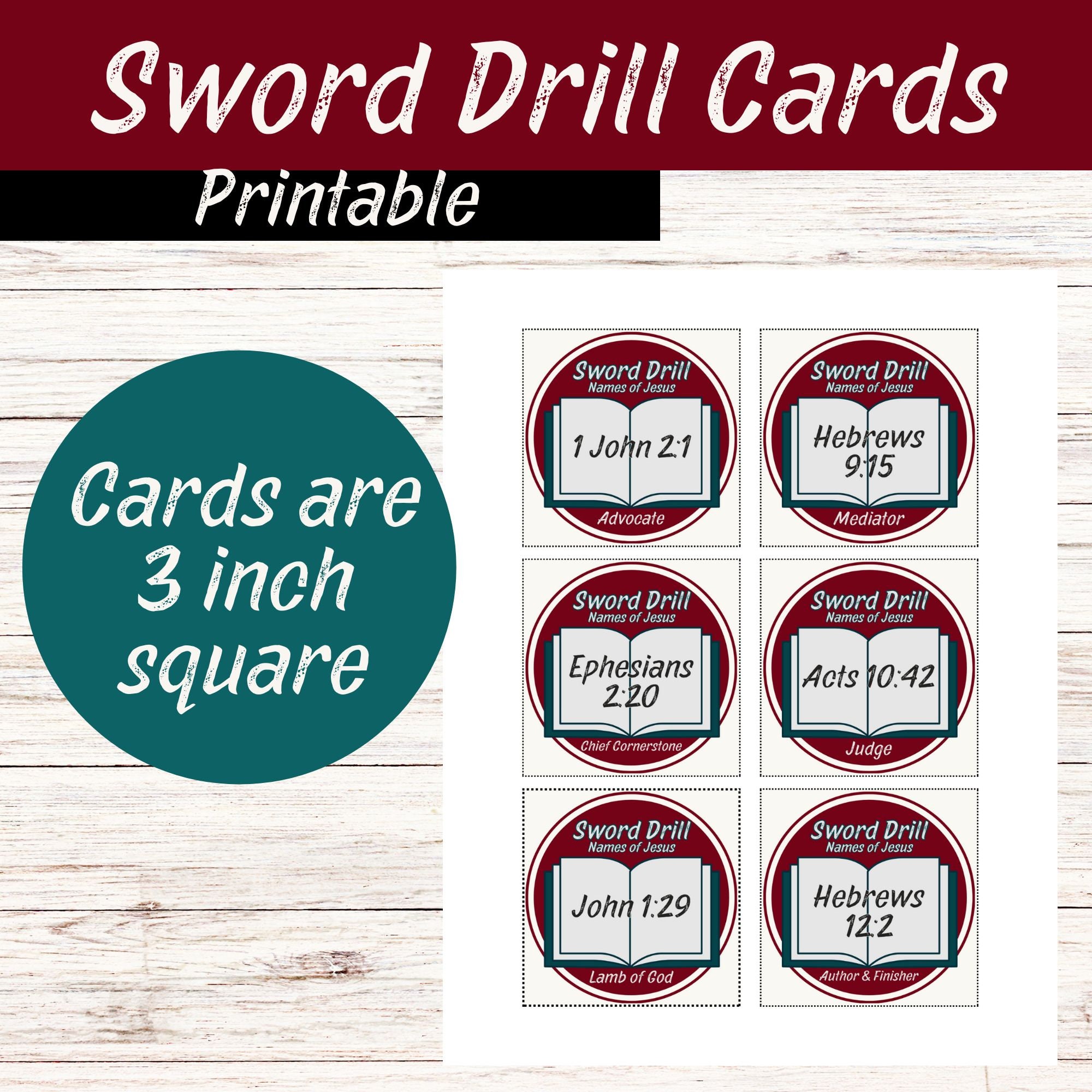 Sword Drill Cards | Names of Jesus Cards | Sunday School Printable - Etsy