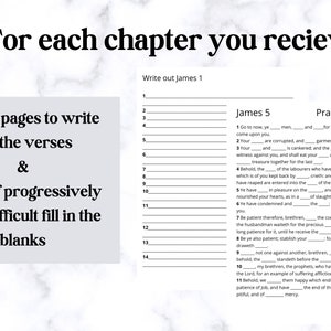 Bible Memory Worksheets the Book of James, Memorize Scripture, Verse ...