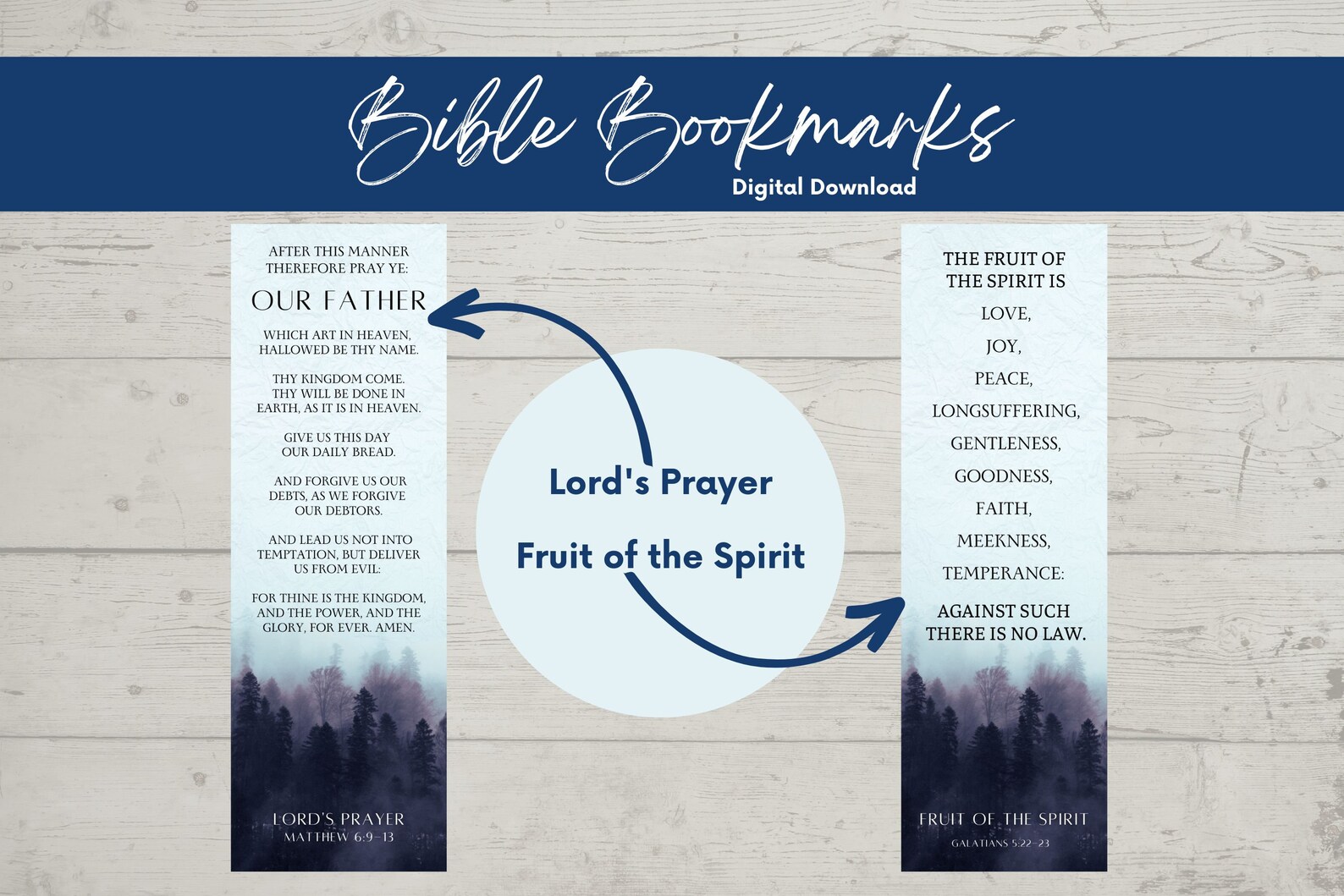 Bible Bookmarks Bundle, 10 Commandments, Beatitudes, Fruit of the ...