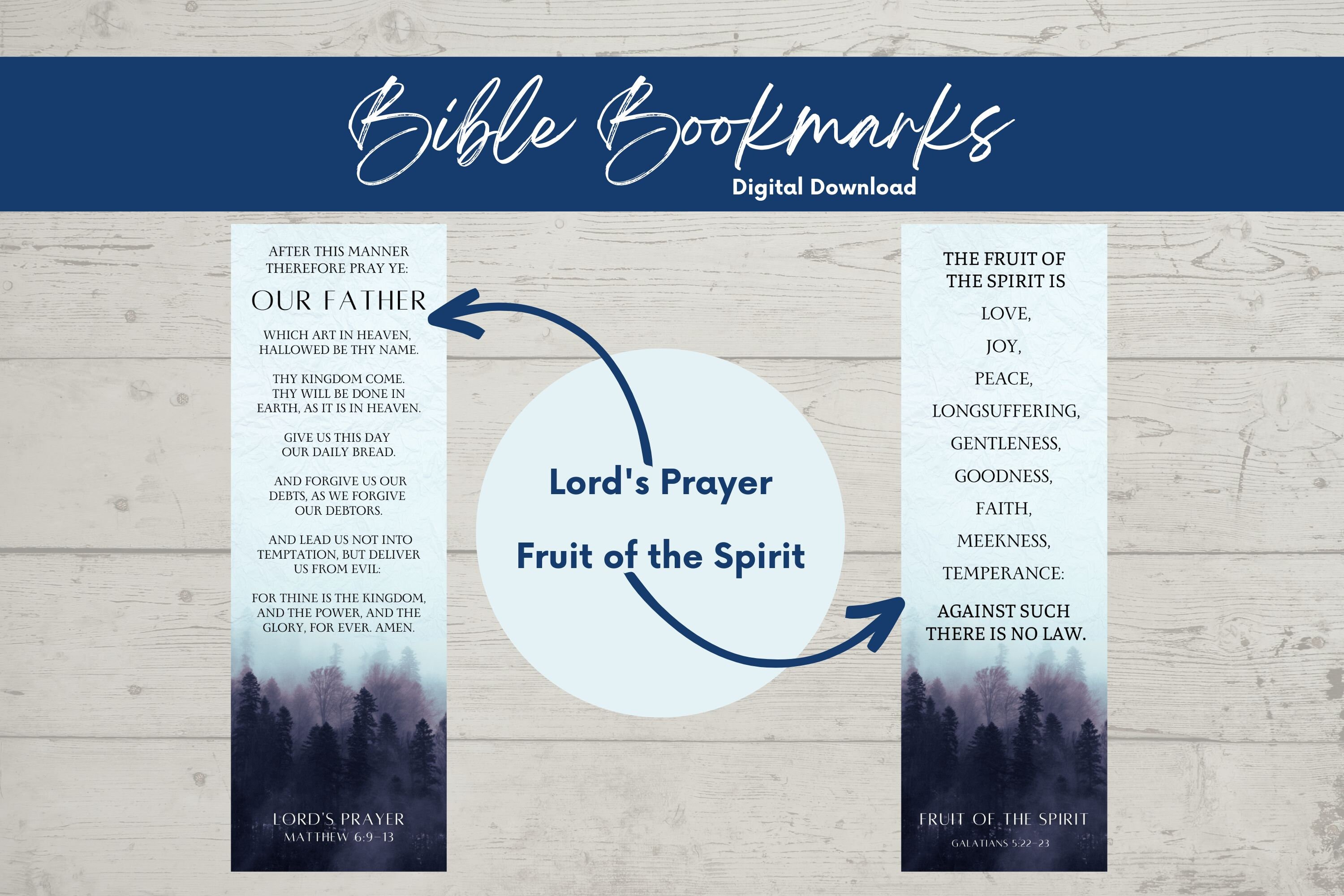 Bible Bookmarks Bundle, 10 Commandments, Beatitudes, Fruit of the ...