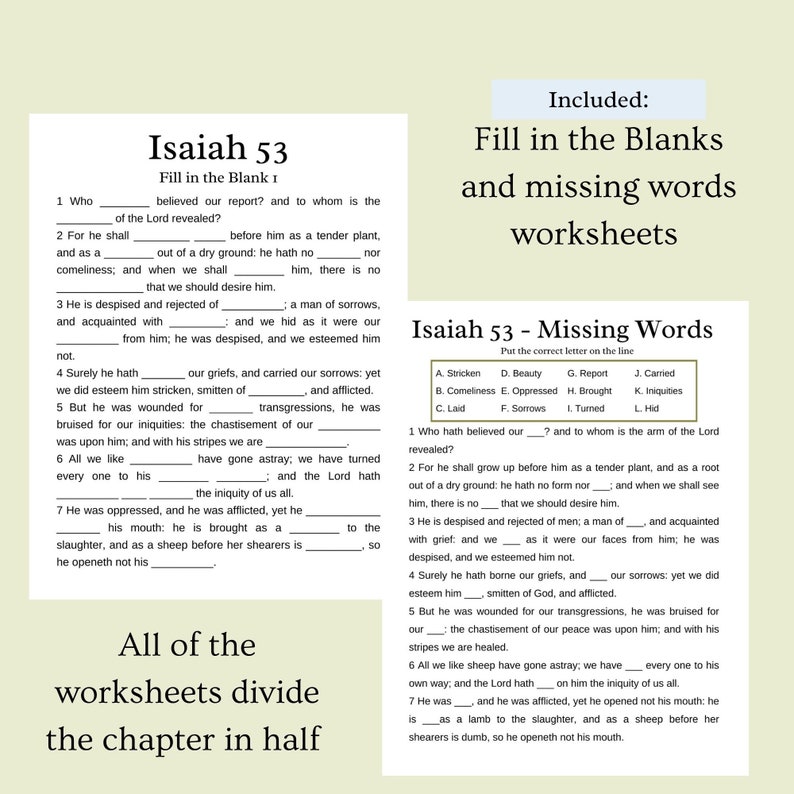 Isaiah 53 Scripture Memory Bundle Isaiah 53 Printable - Etsy