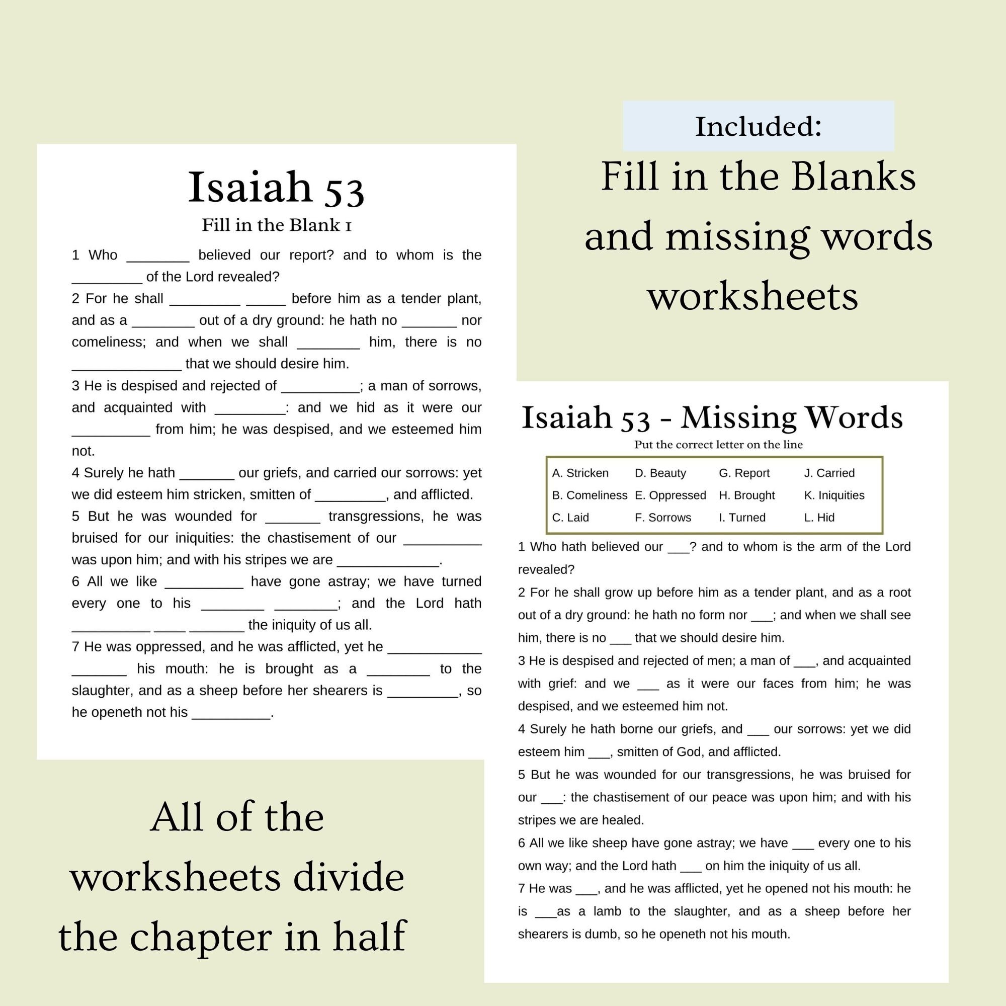 Isaiah 53 Scripture Memory Bundle Isaiah 53 Printable - Etsy