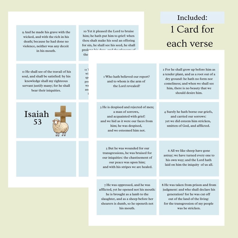 Isaiah 53 Scripture Memory Bundle, Isaiah 53 Printable, Memorize ...