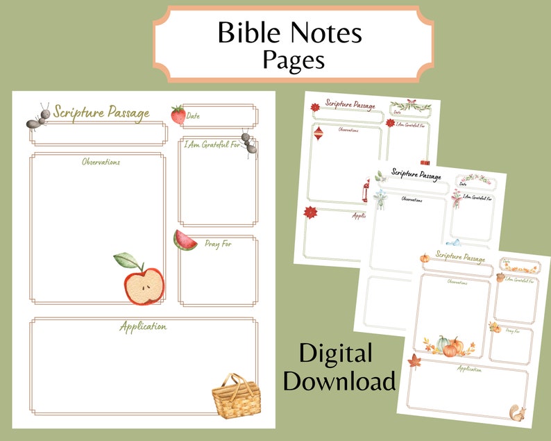Bible Notes Sheets Church Notes Bible Notes Bible Study - Etsy