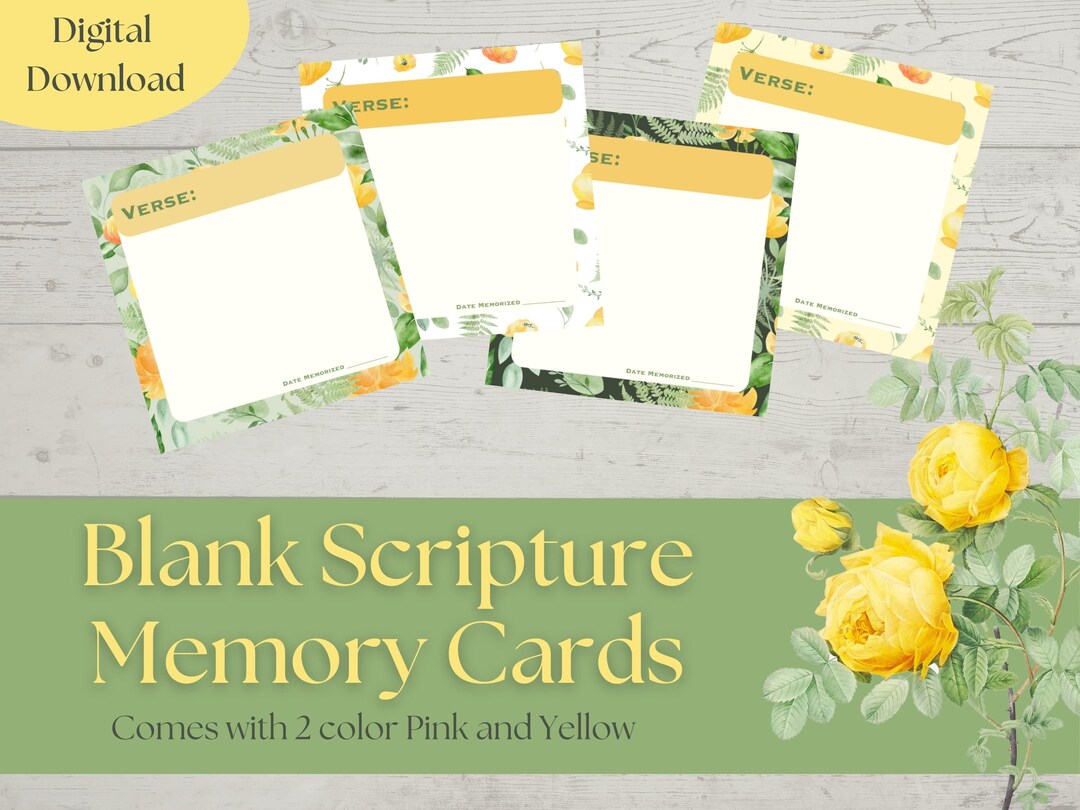 Scripture Memory Cards, Write Your Own Memory Verse, Blank Scripture ...