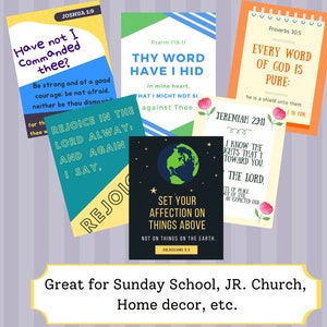 Bible Verse Posters | Sunday School Decor | Home Decor | KJV Bible ...