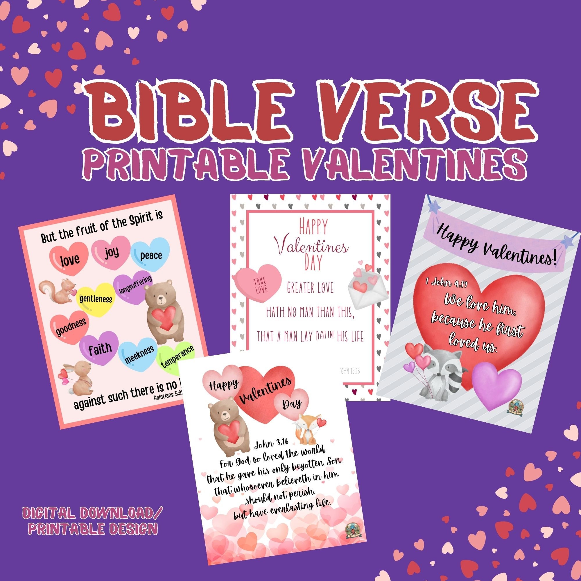 Bible Verse Valentines Card, Printable Valentines, Valentines 2026 - Etsy
