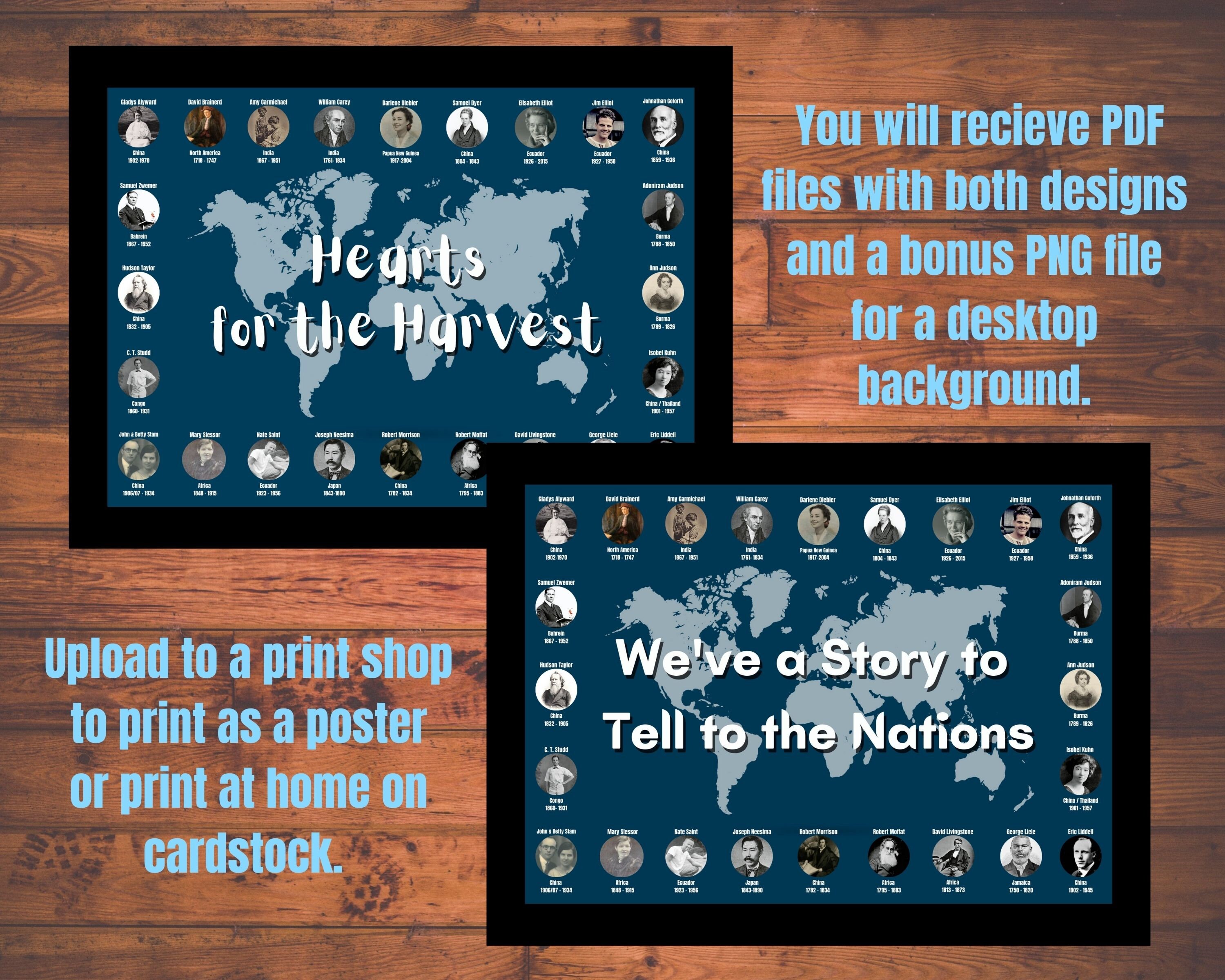 Famous Missionaries World Map Poster | Sunday School Decor (PDF & PNG ...