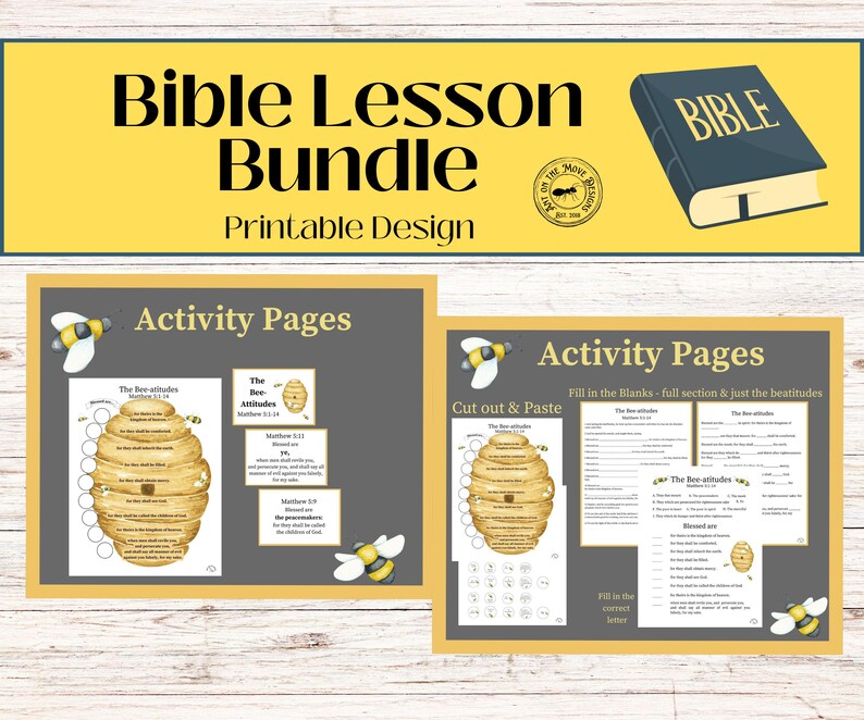 Printable Bible Lesson Activities Bundle, Armour of God and the ...