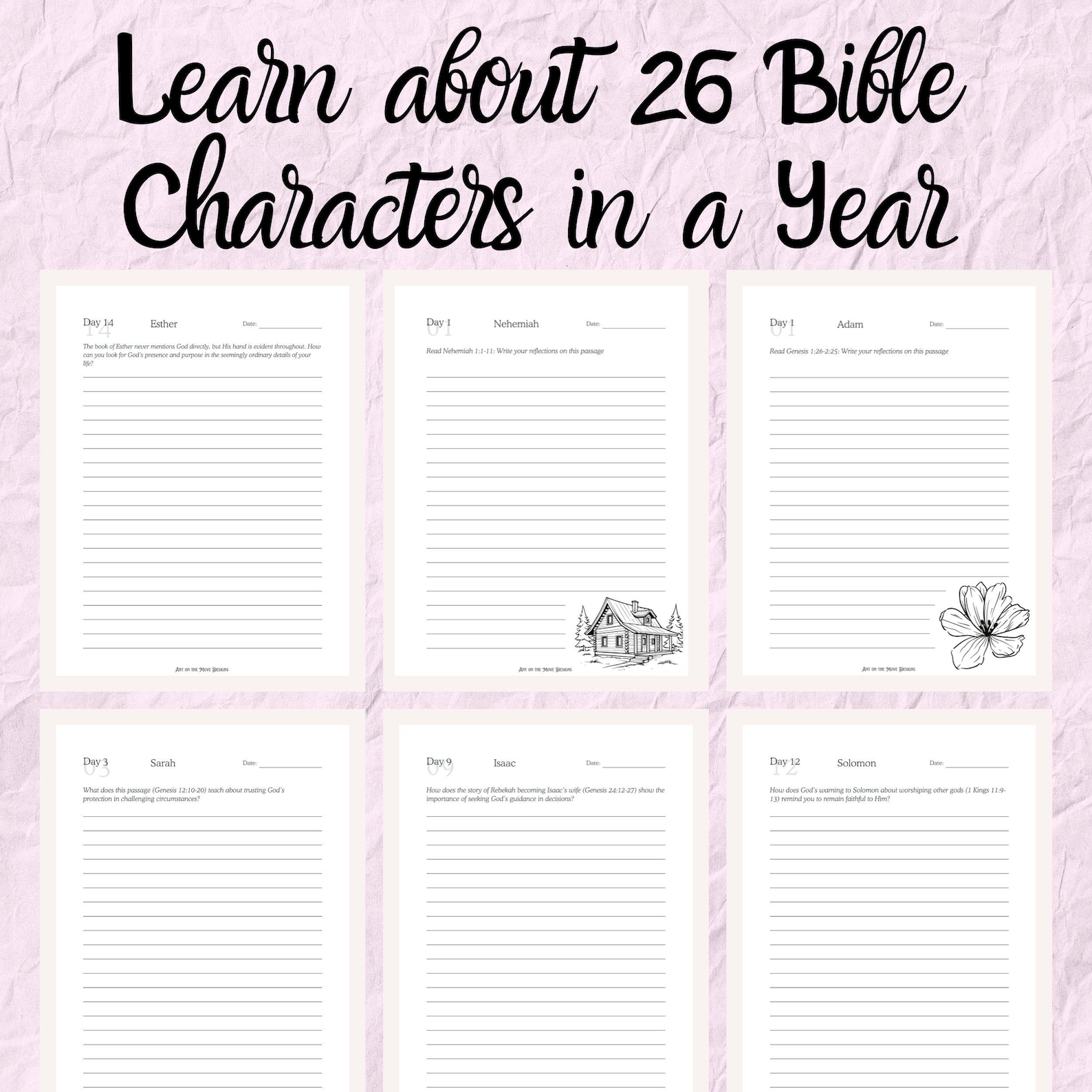 Bible Journaling Prompts: Old Testament Characters Volume 1, Bible ...