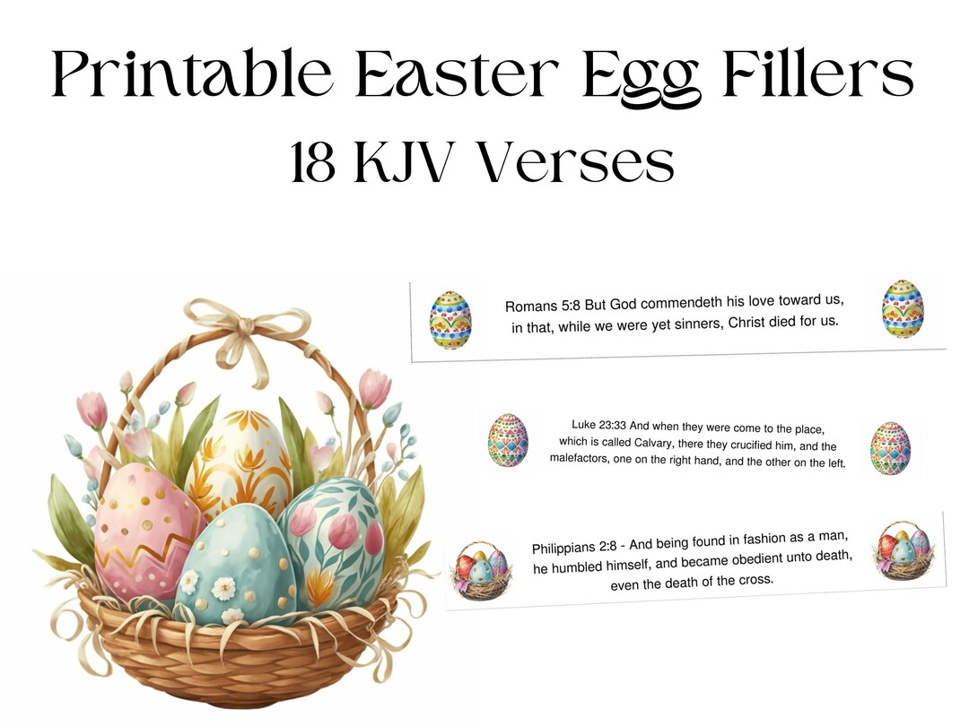 Printable Easter Egg Bible Verse Fillers, Easter Printable - Etsy