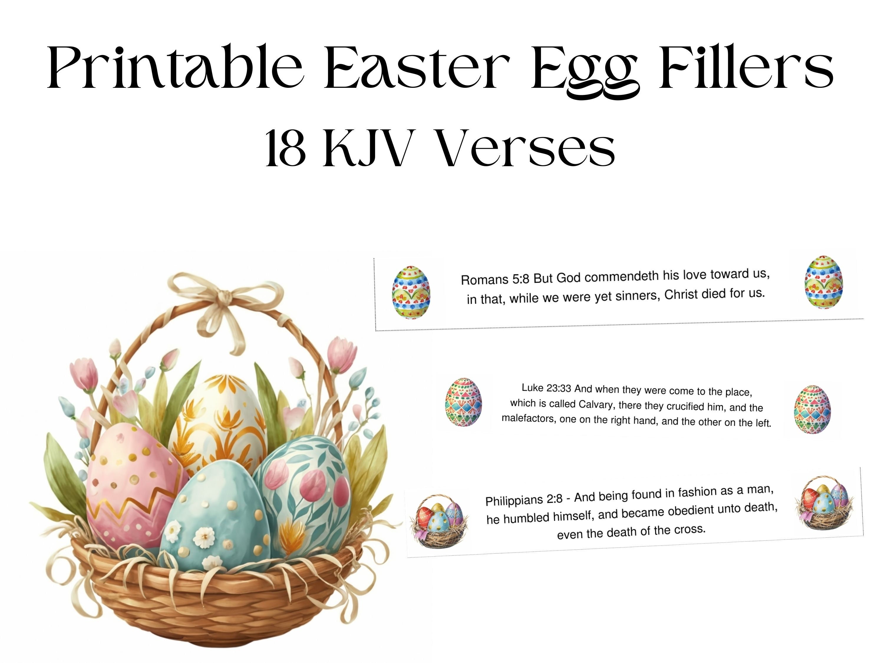 Printable Easter Egg Bible Verse Fillers, Easter Printable - Etsy