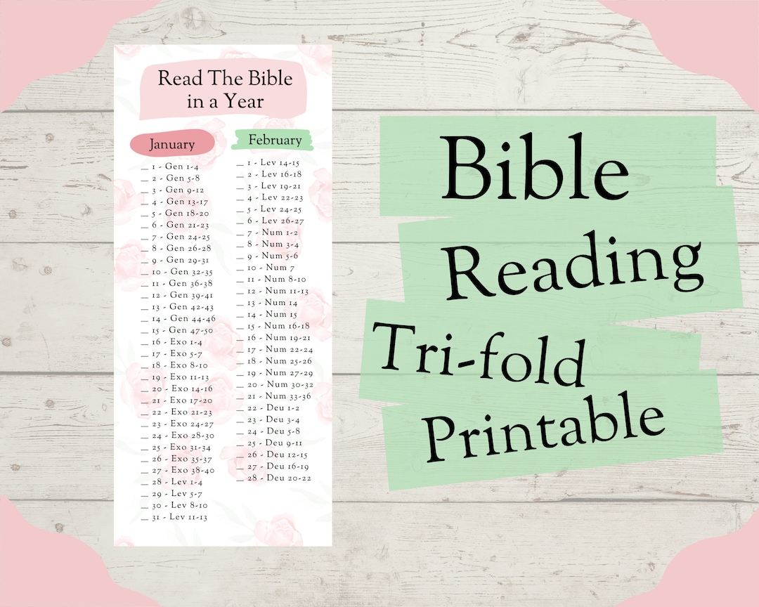 2026 Bible Reading Plan | Printable Tri-fold Tracker (digital Download ...