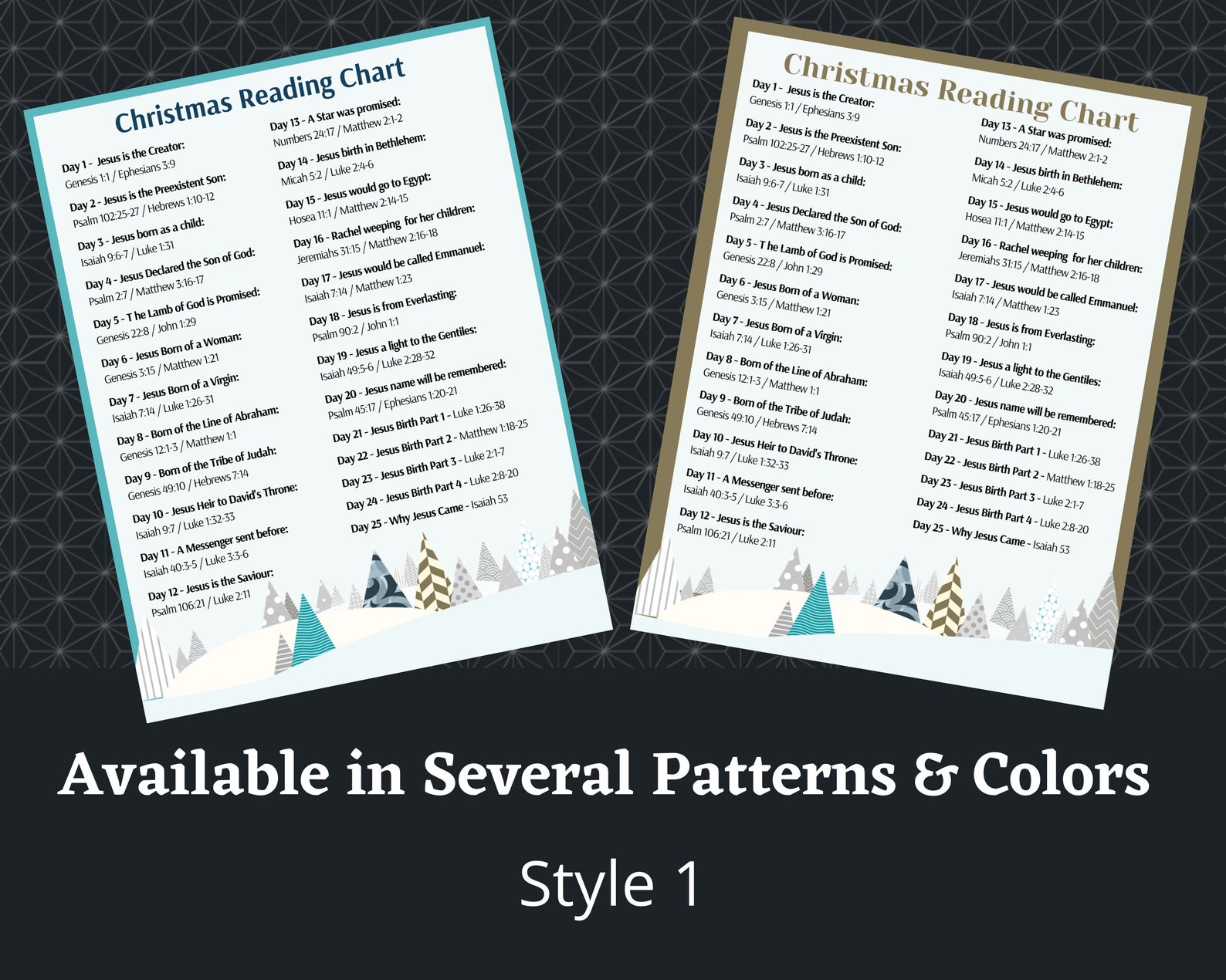 25 Days of Christmas Reading, Advent Reading Chart, Prophecies of Jesus ...