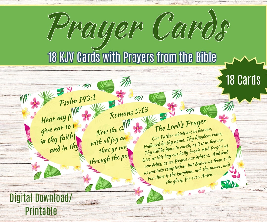 Island Printable Prayer Bible Verse Cards Set, Inspirational Scripture ...