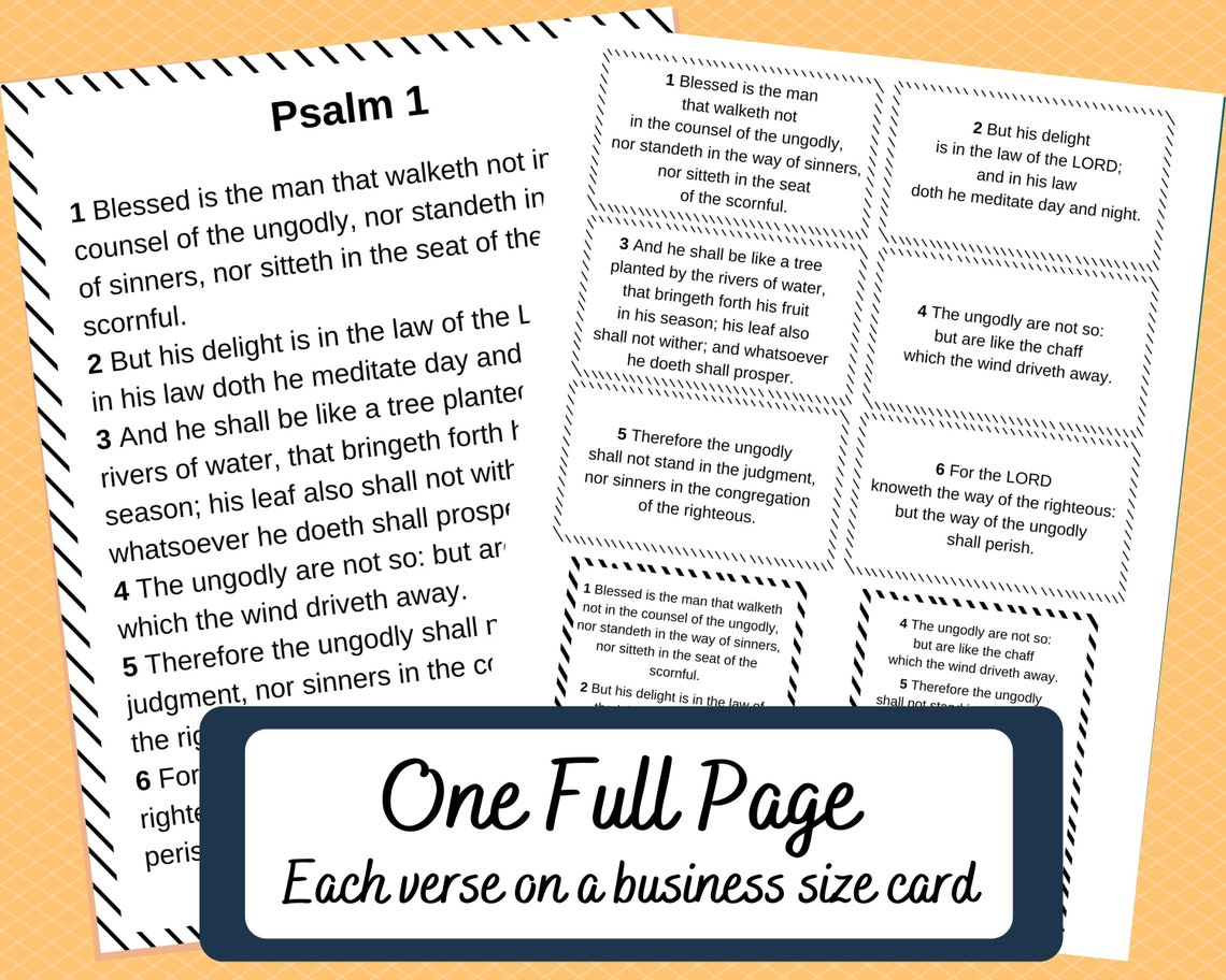 Scripture Memory | Psalm 1 | Memorize Scripture | Verse Cards | Fill in ...