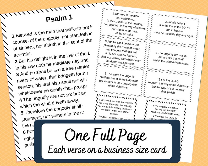 Scripture Memory | Psalm 1 | Memorize Scripture | Verse Cards | Fill in ...