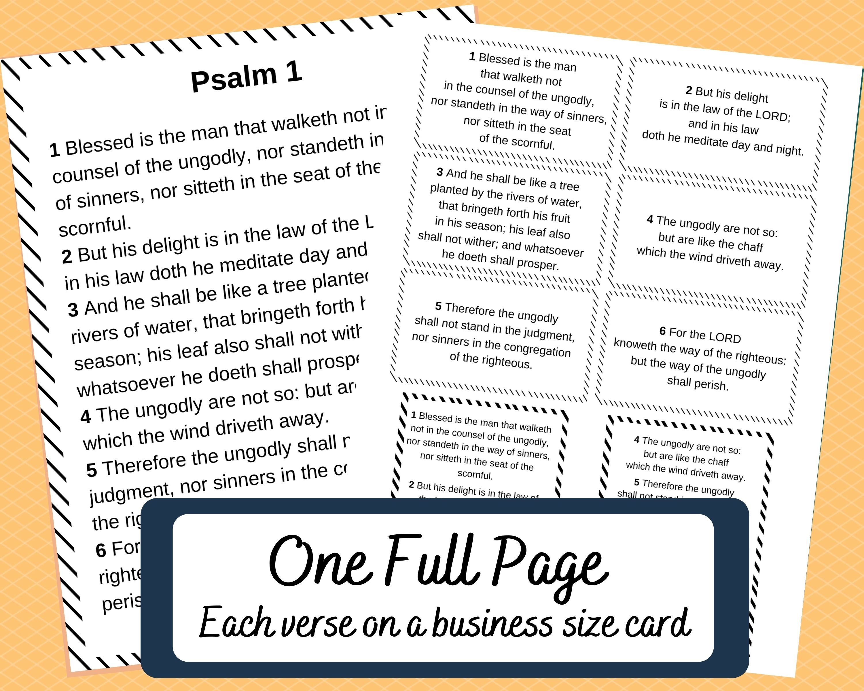 Scripture Memory | Psalm 1 | Memorize Scripture | Verse Cards | Fill in ...