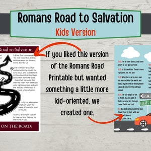 Romans Road to Salvation Kids Version, Romans Road Evangelism Cards ...
