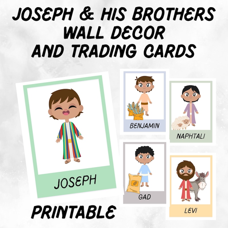 Joseph and His Brothers Wall Decor and Trading Cards, Sunday School ...