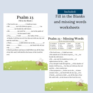 Psalm 23 Scripture Memory Bundle, Psalm 23 Printable, Memorize ...