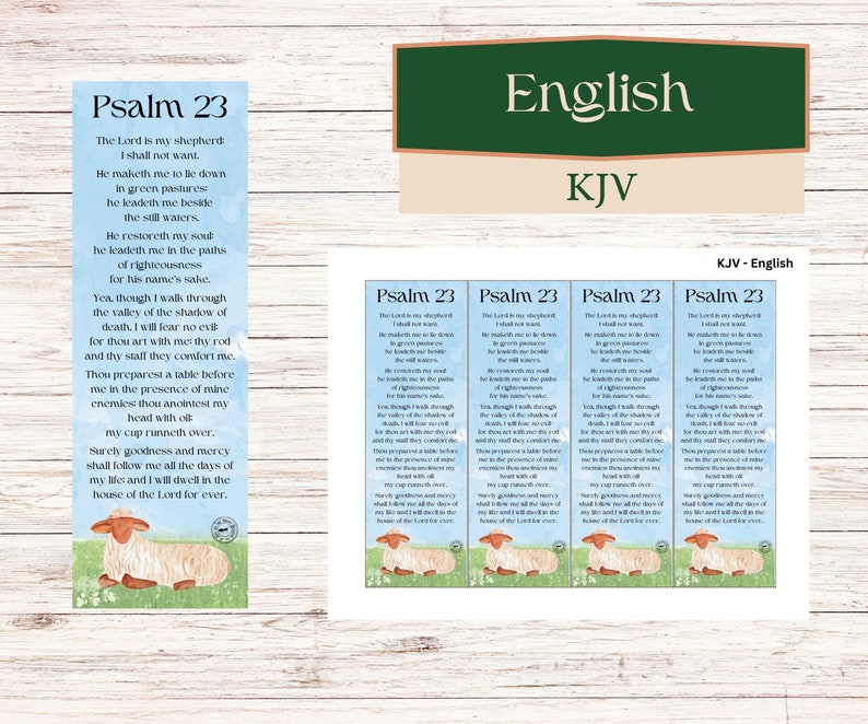 Psalm 23 Bookmark, Printable Bookmark, Missions Conference - Etsy