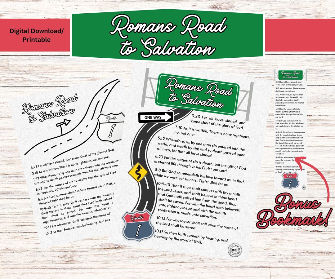 Romans Road to Salvation, Romans Road Evangelism Printable, Small Group ...