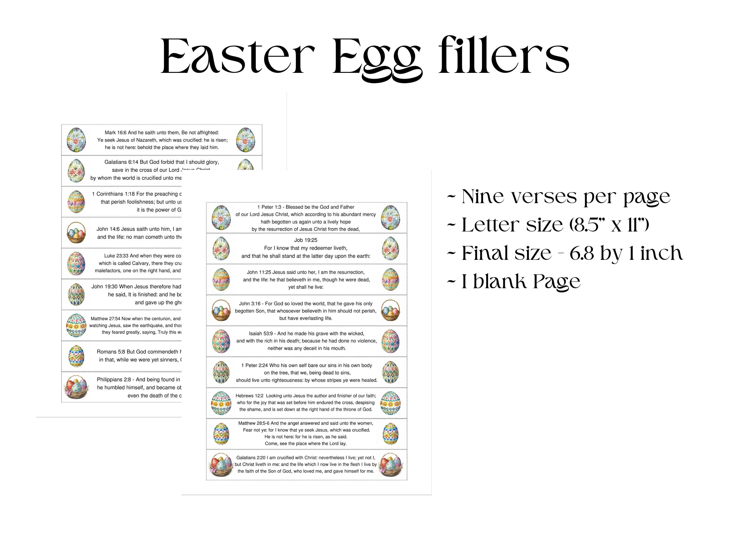 Printable Easter Egg Bible Verse Fillers, Easter Printable - Etsy
