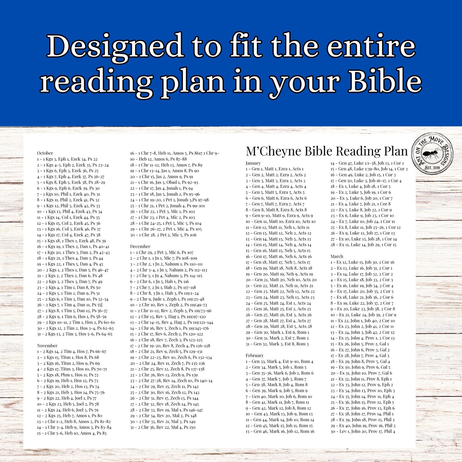 M'cheyne Bible in a Year Reading Plan, Printable Reading Plan, PDF ...