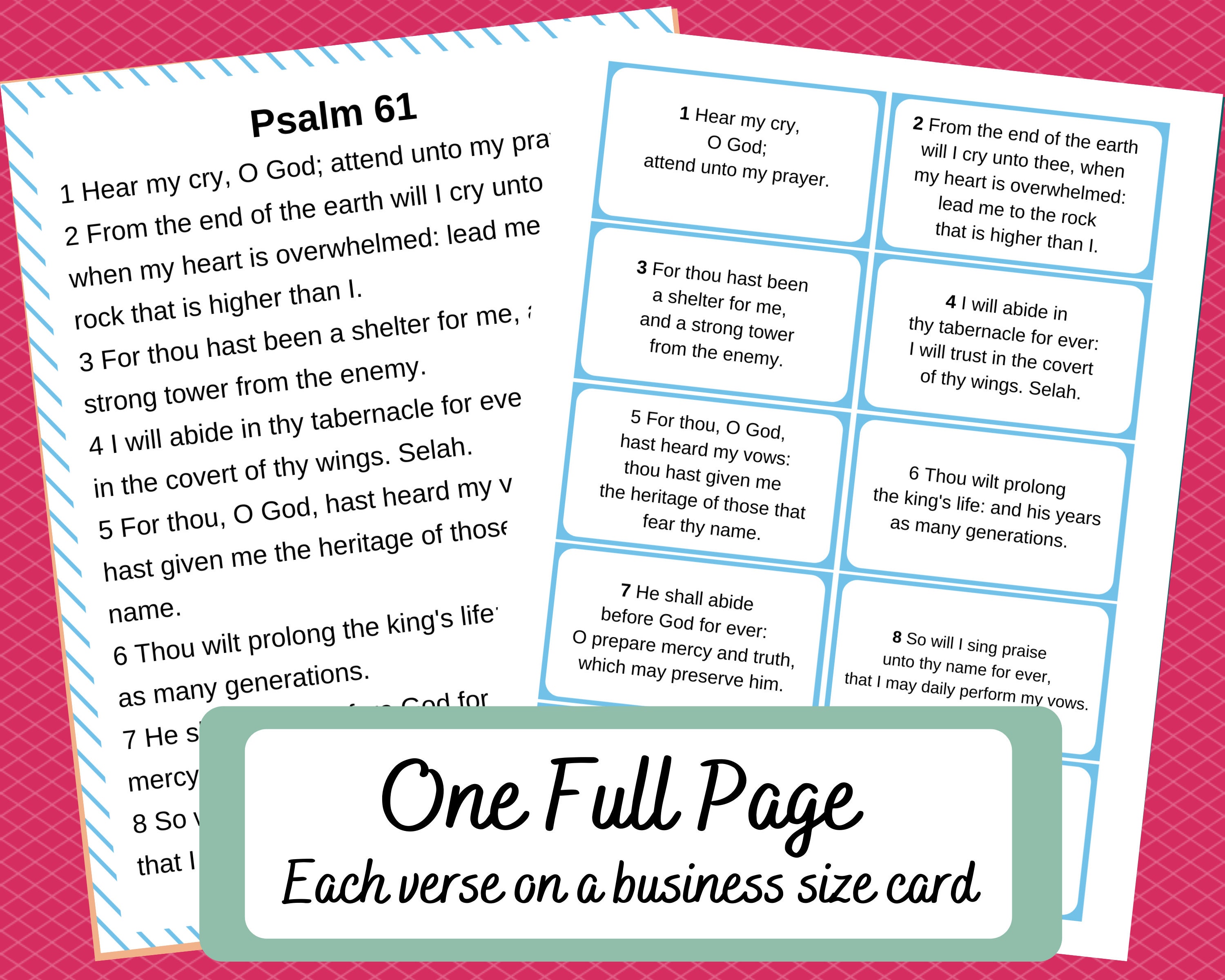 Scripture Memory | Psalm 61 | Memorize Scripture | Verse Cards | Fill ...