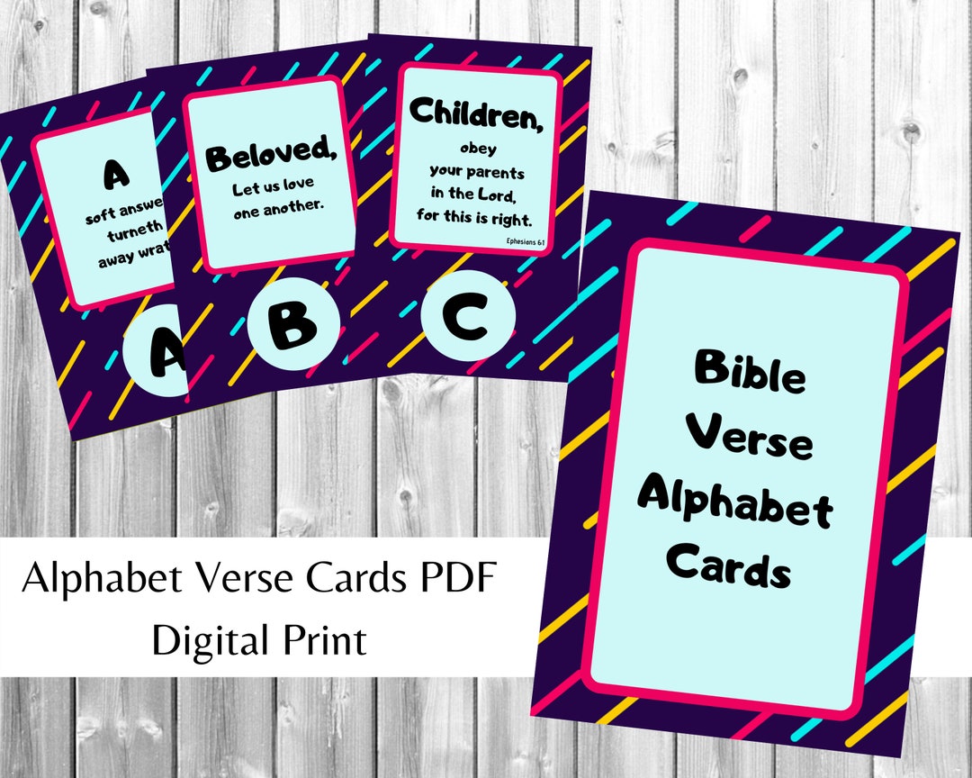 Alphabet Verse Cards | ABC Bible Verse Memory Cards | Learn the ...