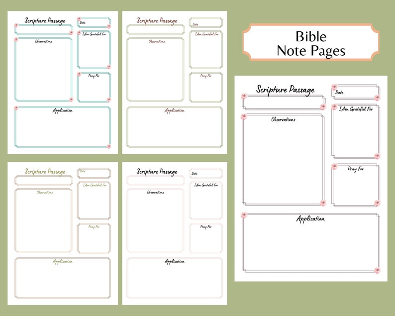 Bible Notes Sheets Church Notes Bible Notes Bible Study - Etsy
