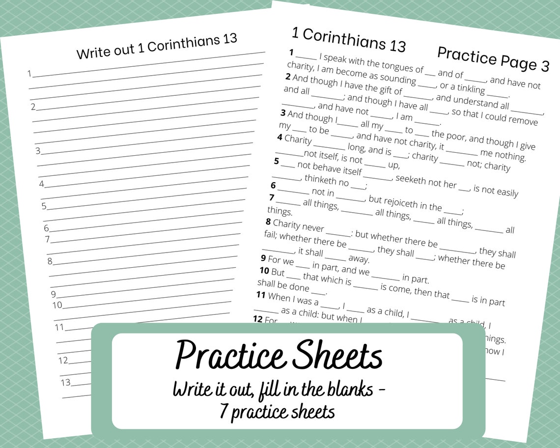 Scripture Memory | 1 Corinthians 13 | Memorize Scripture | Verse Cards ...