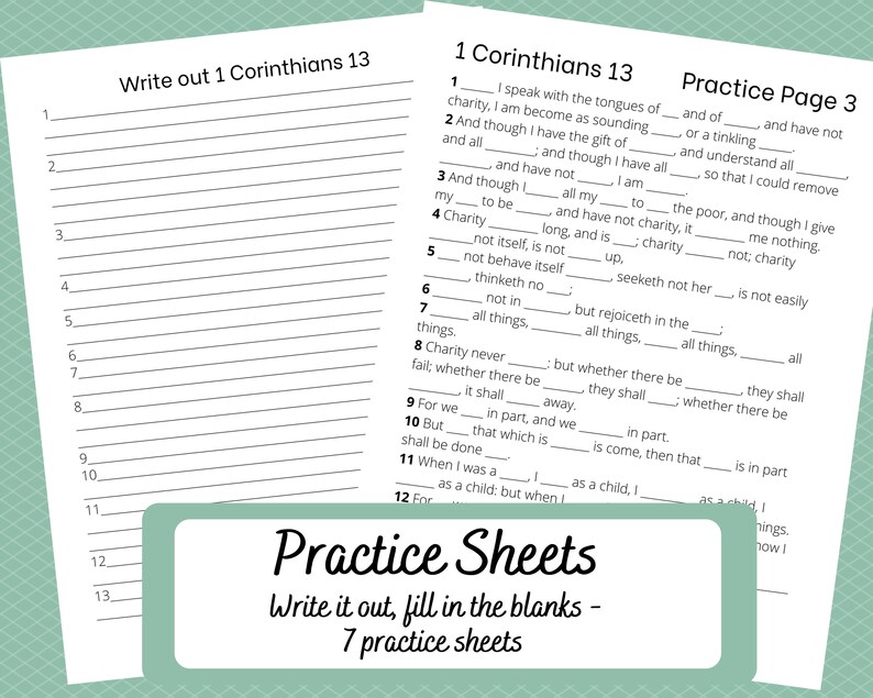 Scripture Memory | 1 Corinthians 13 | Memorize Scripture | Verse Cards ...