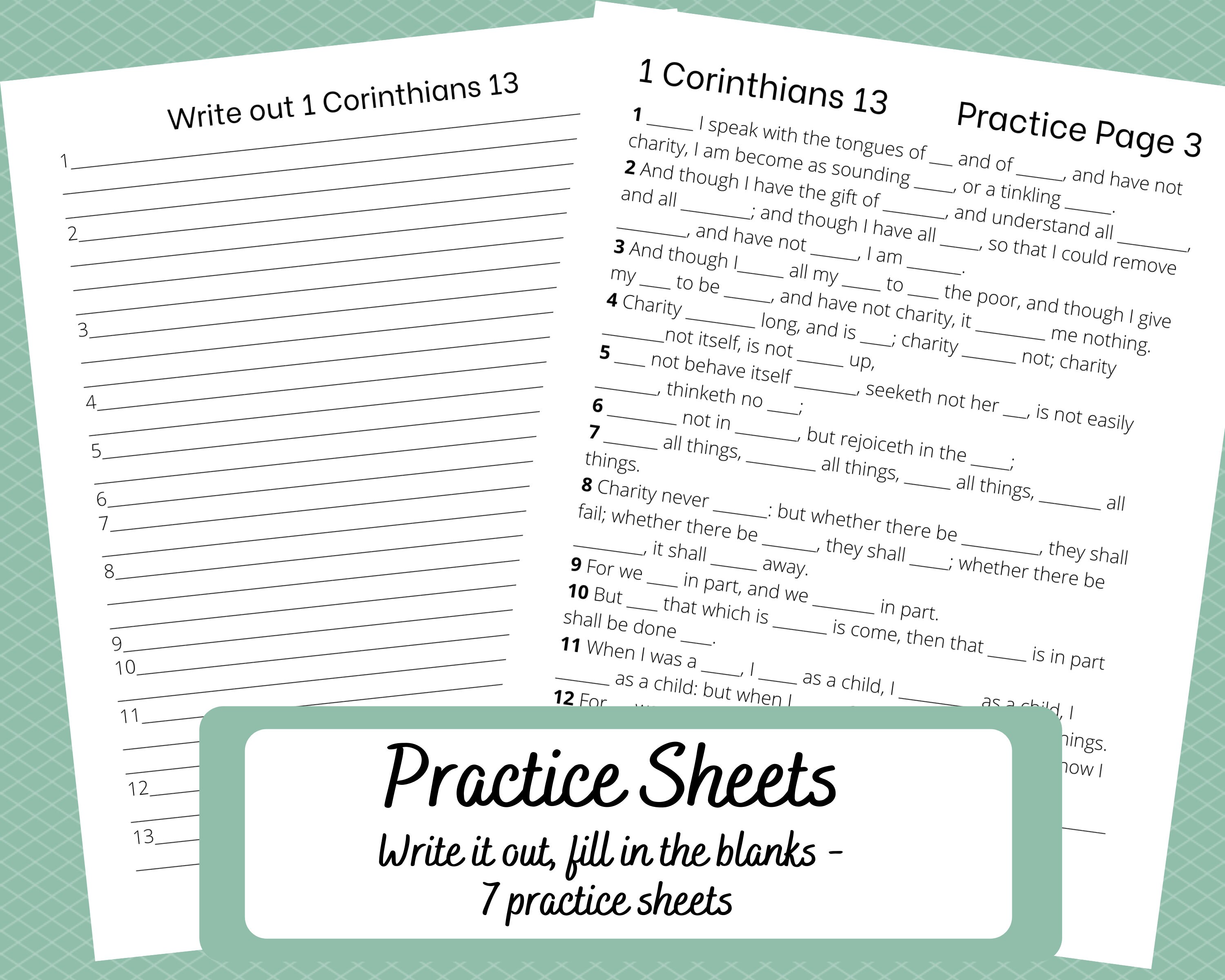 Scripture Memory | 1 Corinthians 13 | Memorize Scripture | Verse Cards ...