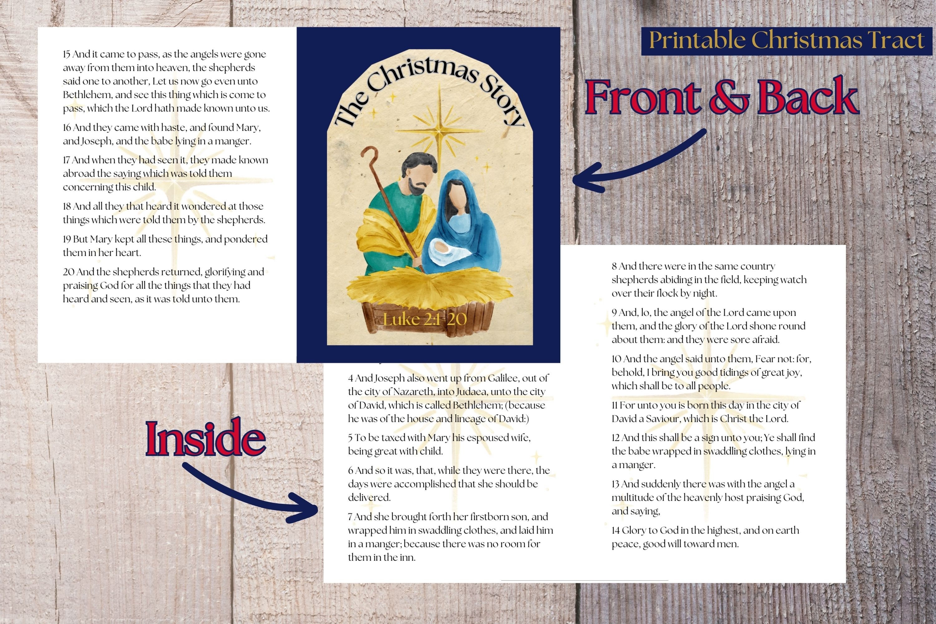 Christmas Story Tract, Luke 2 KJV (printable Card) - Etsy
