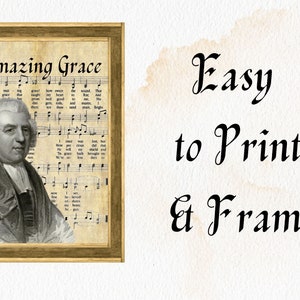 Amazing Grace Hymn Print | John Newton | Hymnwriter | Hymn Print | PDF ...