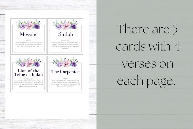 Names of Christ Verse Cards Set 2 | KJV Bible Verses | Print Your Own Verse Cards | PDF | Names ...