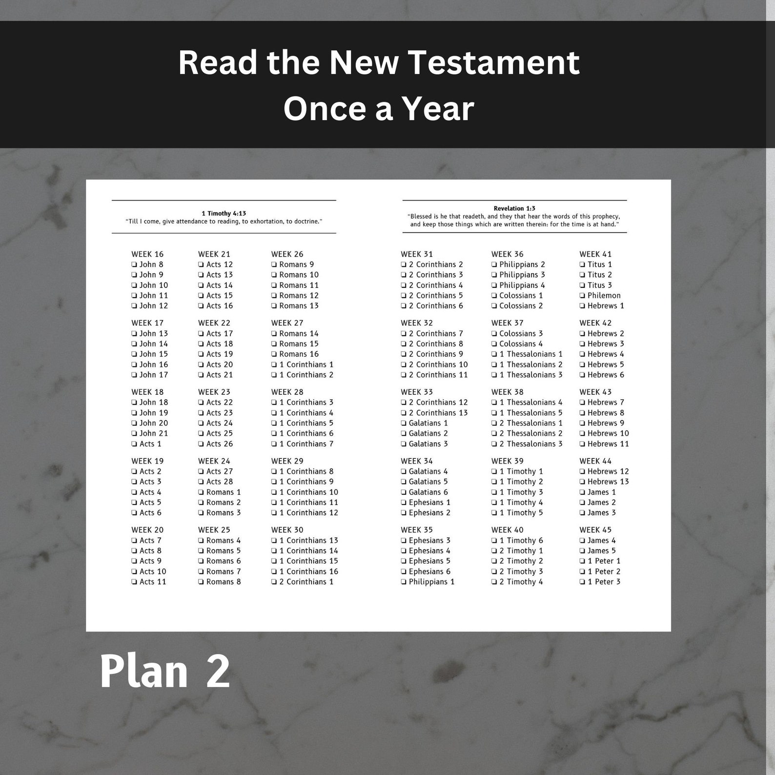 New Testament Bible Reading Plans, Read the New Testament in a Year ...