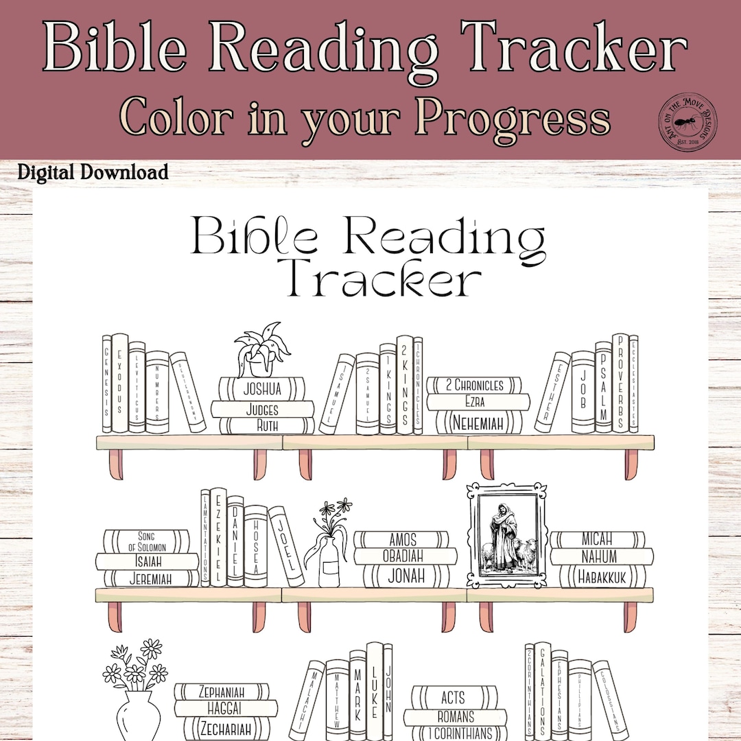 Coloring Bible Reading Tracker, Printable Bible Tracker, PDF, 2026 ...