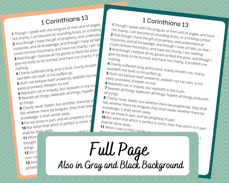 Scripture Memory | 1 Corinthians 13 | Memorize Scripture | Verse Cards ...