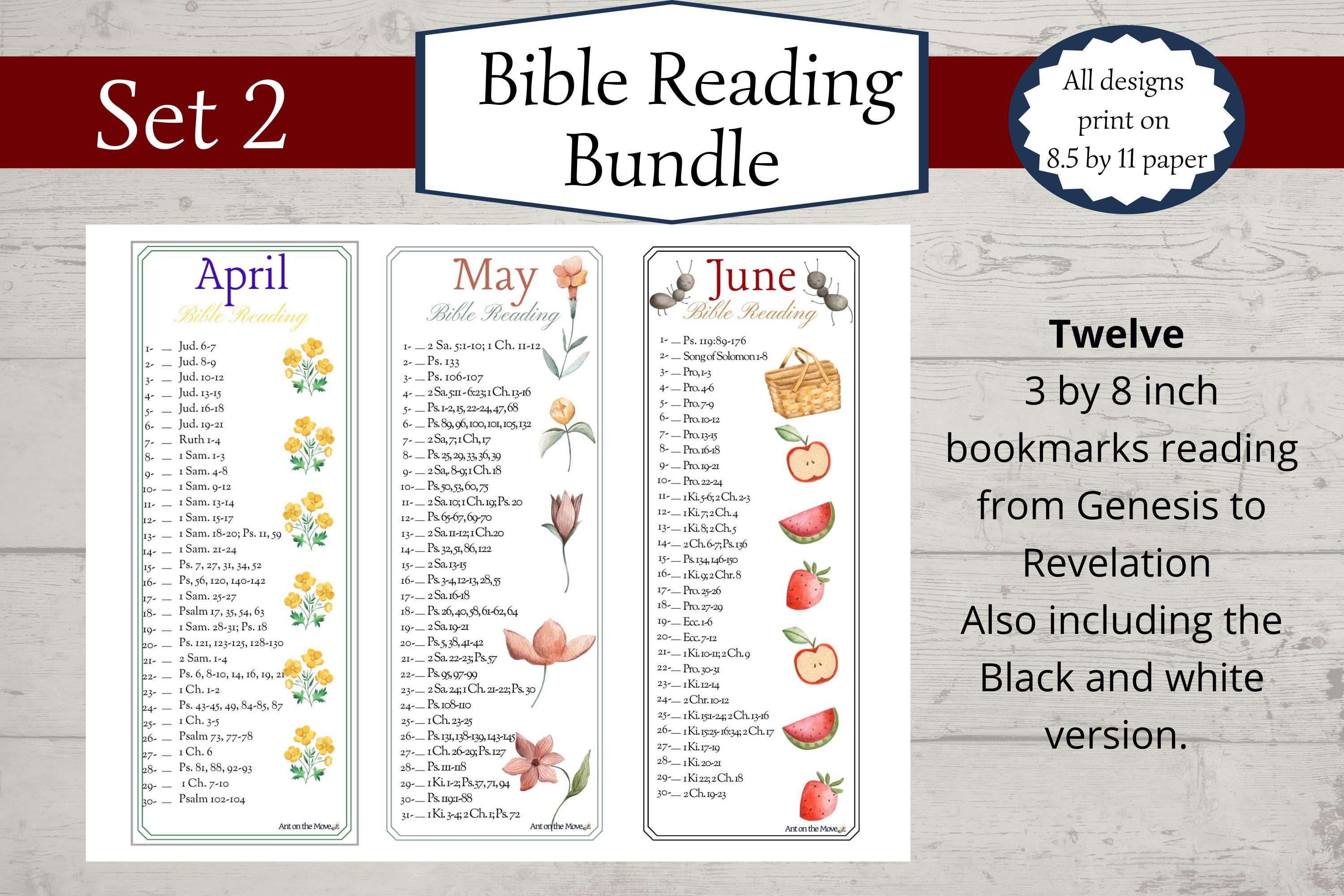 Chronological Bible Reading Bundle, Bible Reading Tracker, New ...