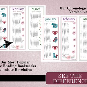 Chronological Bible Reading Bookmarks, Read the Bible in a Year ...
