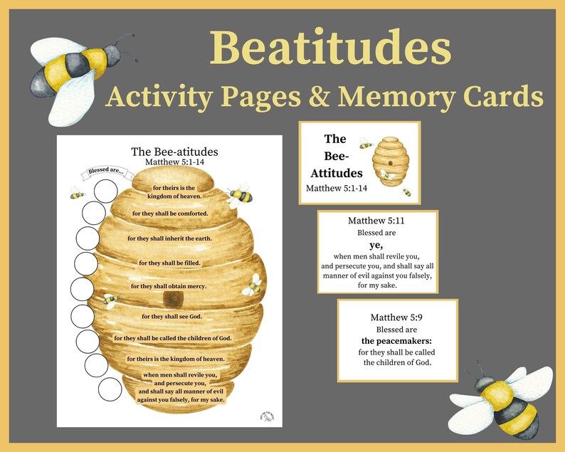 Beatitudes Activity Pages, Kids Bible Study, Sunday School, Sermon on ...
