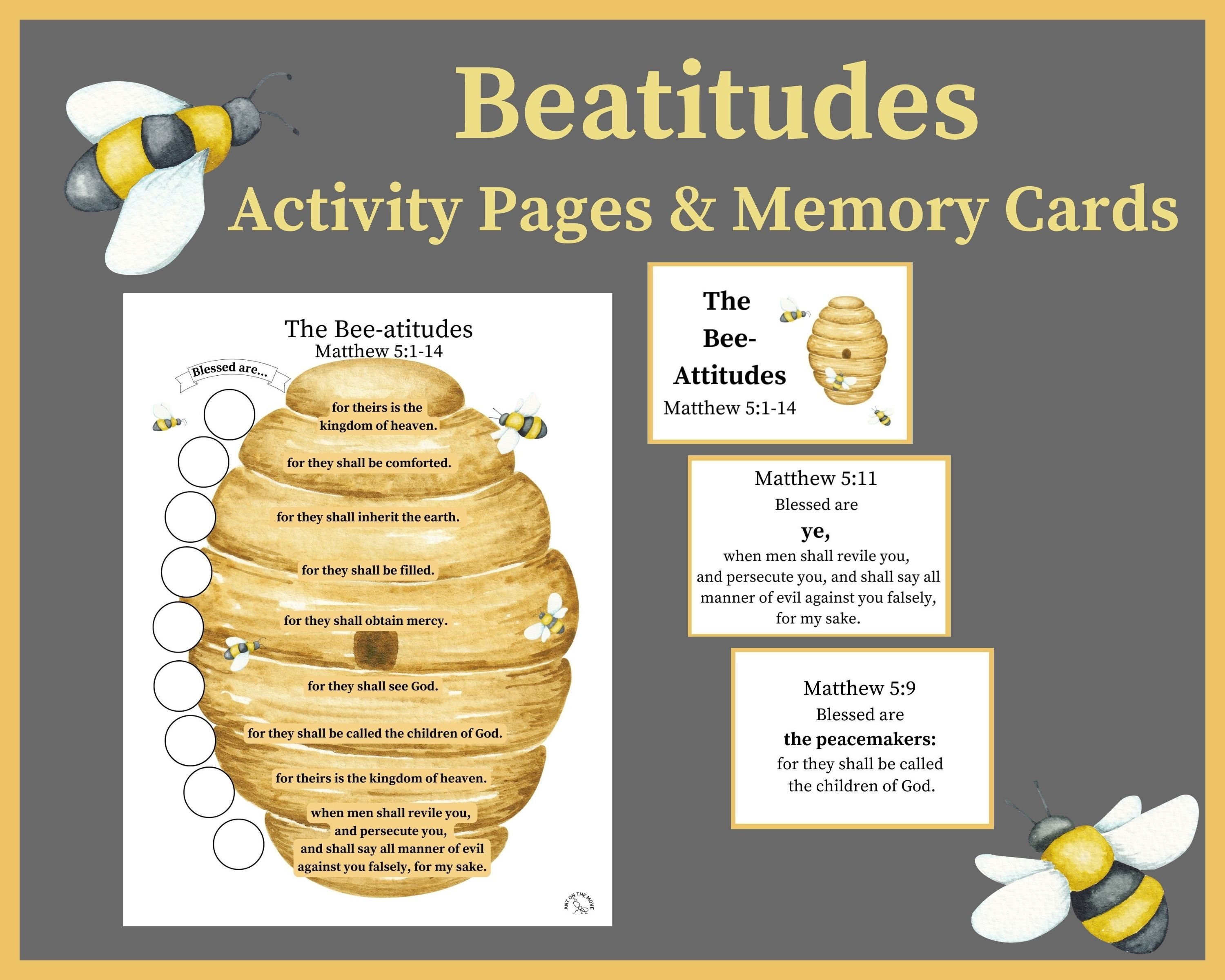 Beatitudes Activity Pages, Kids Bible Study, Sunday School, Sermon on ...